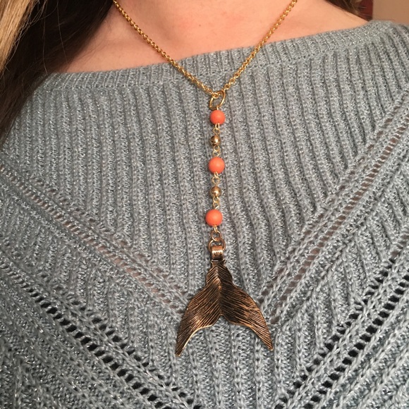 Handmade | Jewelry | Hp Mermaid Tail Necklace With Wood Beads | Poshmark